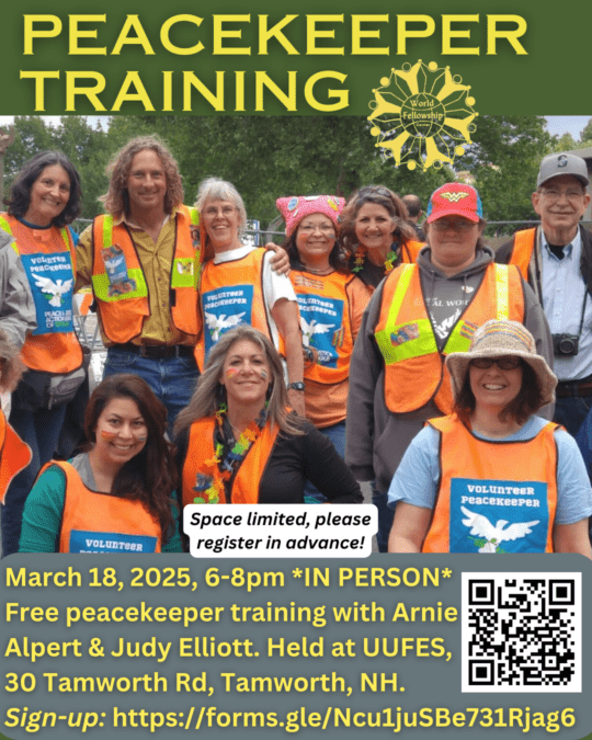 Peacekeeper Training (Arnie Alpert & Judy Elliot) — IN-PERSON TRAINING ...